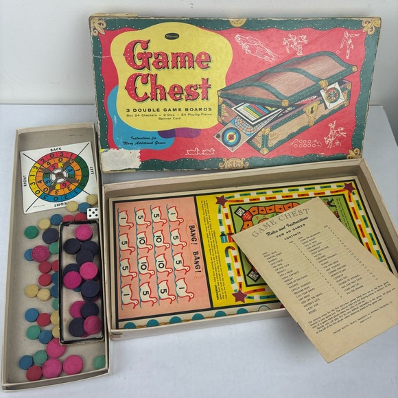 Vintage | Games | Vintage Game Chest Variety Board Game Great Graphics ...